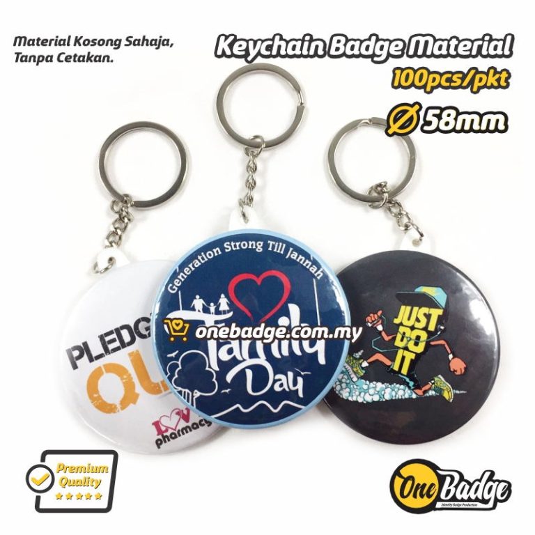 58mm Keychain Button Badge Material Supplier Malaysia | Onebadge