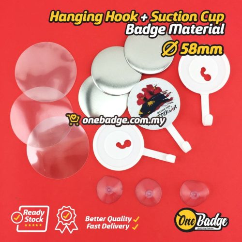 Hanging Hook Button Badge Material-58mm (100pcs/pkt) | Supplier ...