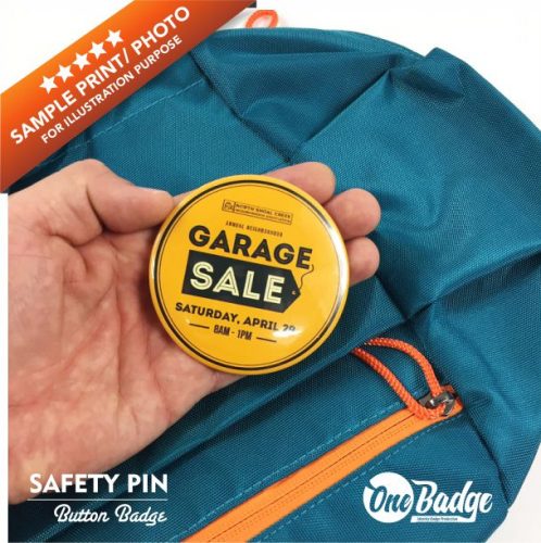 75mm Diameter Button Badge Safety Pin- Custom Design & Print | Supplier ...