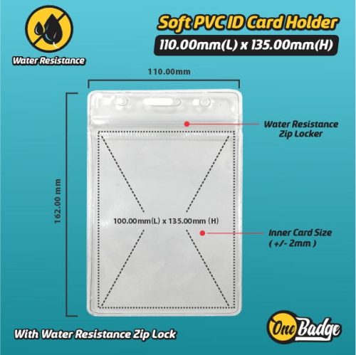 Transparent PVC ID Card Holder | 100mm x 135mm - Vertical Pocket ...