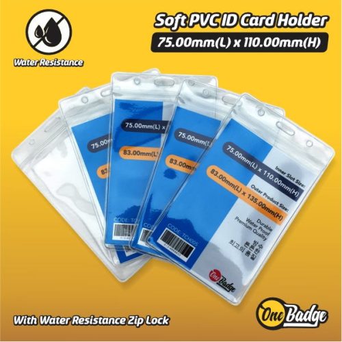 Transparent PVC ID Card Holder-75.00mm x 110.00mm - Vertical Pocket ...