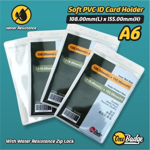 Transparent PVC Card Holder (A6 Size) 108mm x 155mm- Vertical Pocket ...
