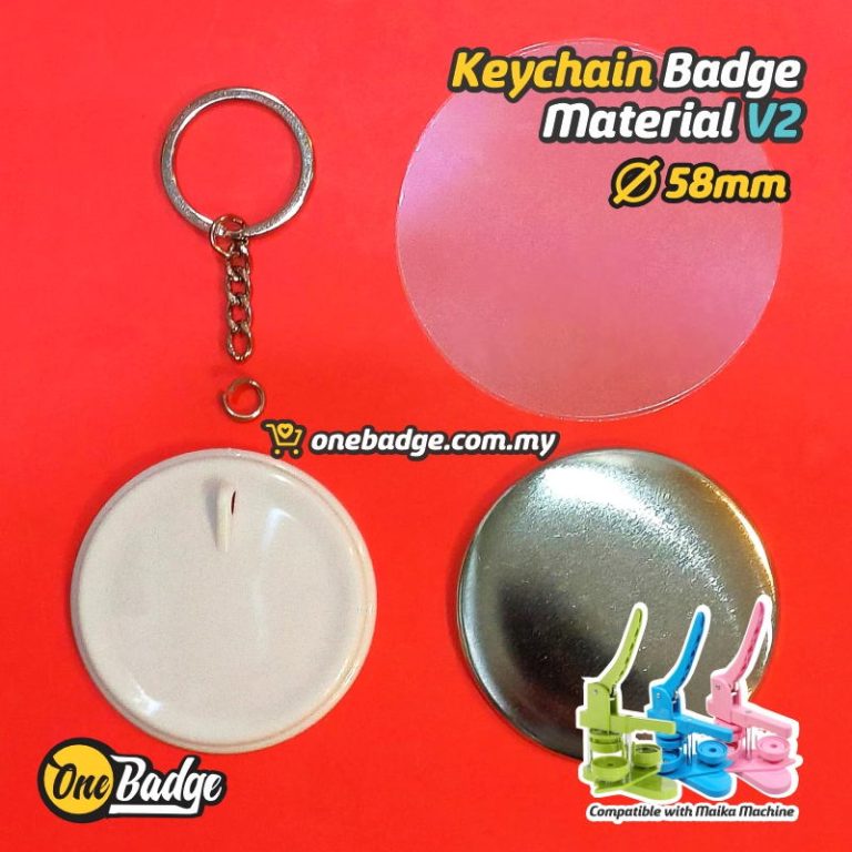 Keychain Button Badge Material 58mm (100pcs/pkt) | Inner Hook Keychain ...