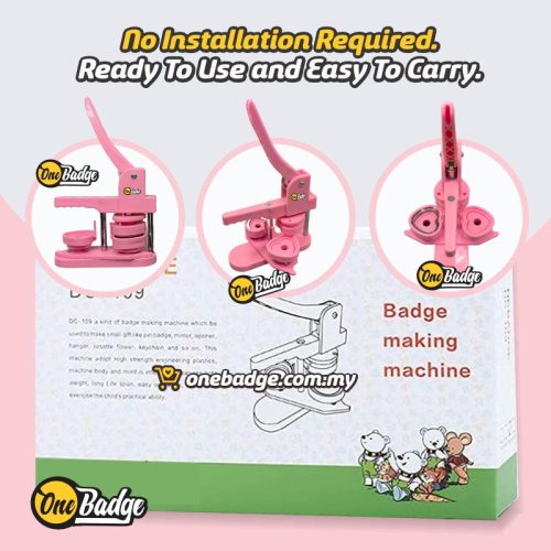 Pink Heart Shape Button Badge Machine | 7 in 1 Package Love Shape Maika ...